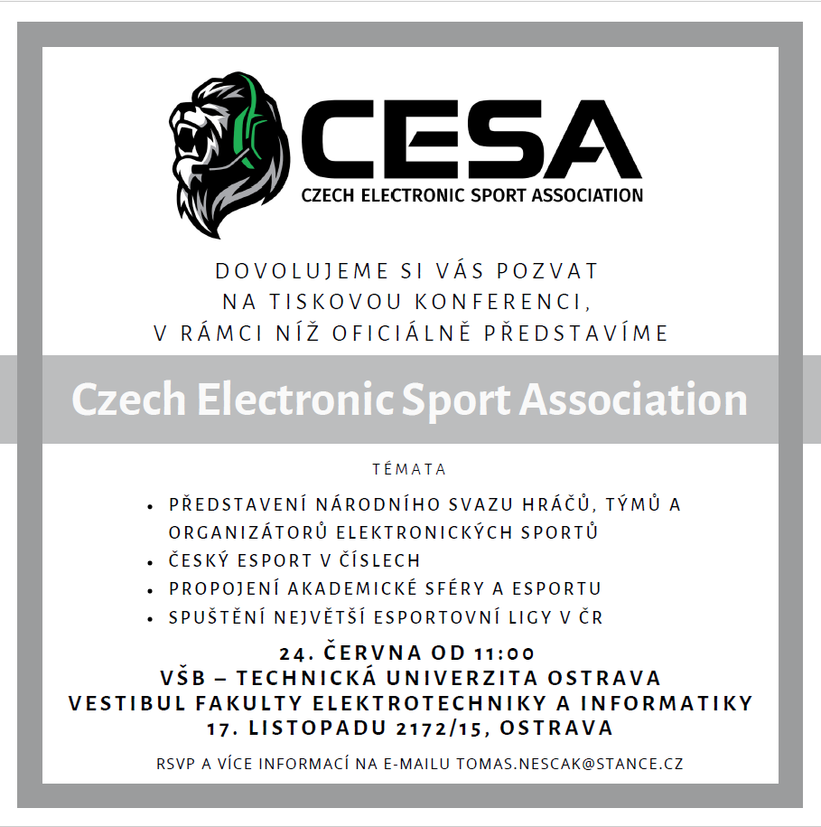 Pozvánka na tiskovou konferenci k CESA - Univerzitní magazín Akademik VŠB-TUO