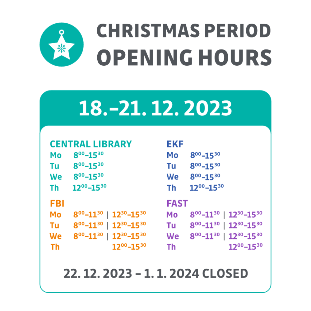 Christmas Opening Hours - VSB-TUO