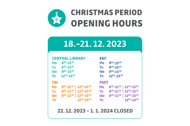 Christmas Opening Hours - VSB-TUO